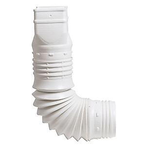 Flex-Drain 53127 Flexible Downspout Extension Adapter, 3 by 4 by 4-Inch, White