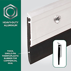 M-D Building Products 69604 1-1/4-Inch EPDM - 48-Inch DB006 Commercial Grade Door Sweep, Mill