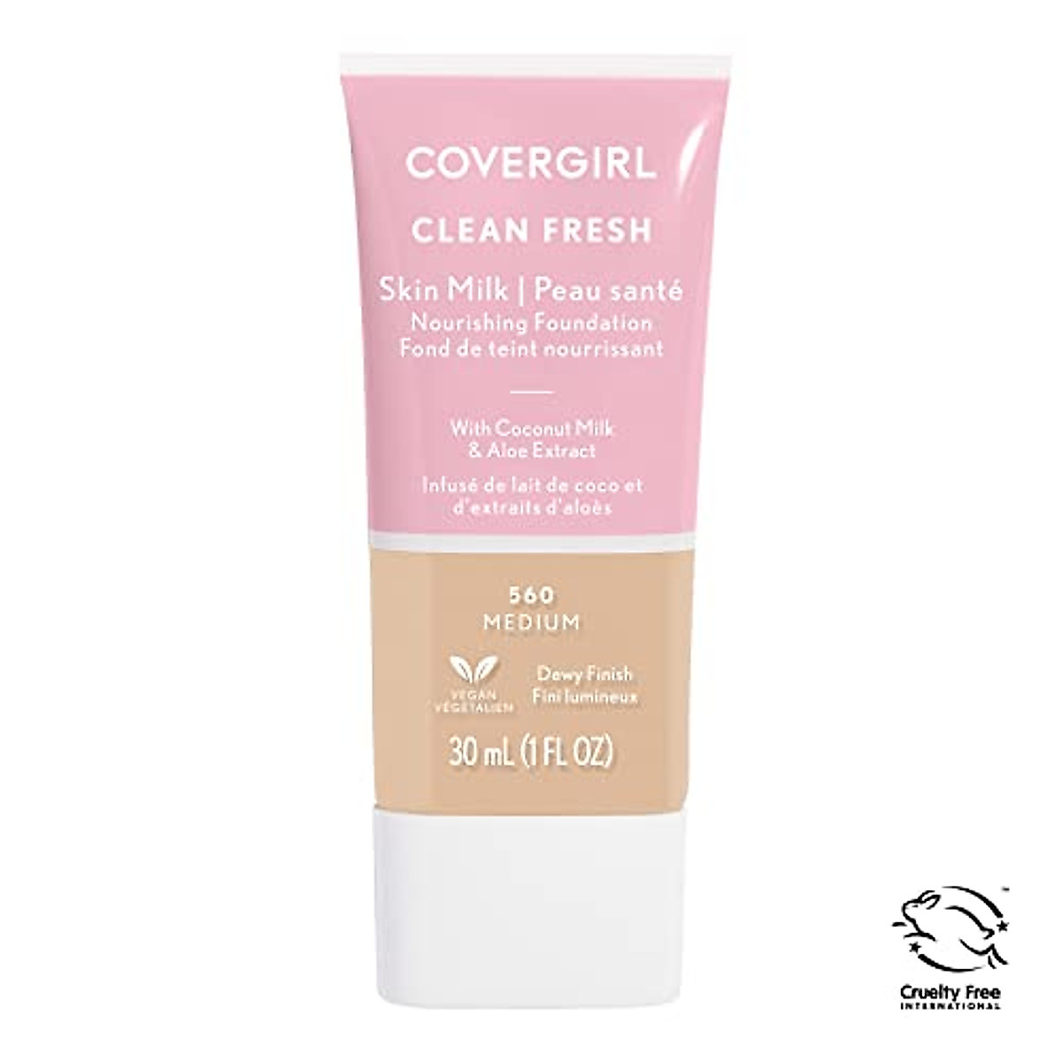 COVERGIRL, Clean Fresh Skin Milk Foundation, Medium, 1 Fl Oz (Pack of 1)