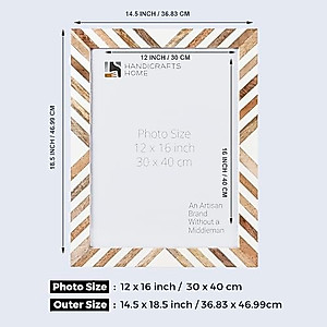 Handicrafts Home Picture Frame 12x16 Photo Frames, Marquet-Chevron Collection, Pack of 2
