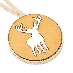 2 Pack Magnetic Curtain Tiebacks, Cute Deer Decorative Tie Backs Curtain Holdbacks for Drapes Wood Curtain Holders for Christmas Home Holiday Decor, No Screw