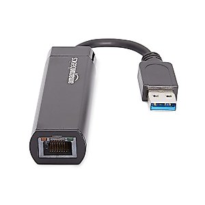 Amazon Basics USB 3.0 to 10/100/1000 Gigabit Ethernet Internet Adapter & RJ45 Cat-6 Ethernet Patch Internet Cable - 3 Foot (0.9 Meters)