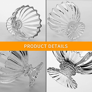 Maredash Glass Dessert Bowls/Cups Small Cute Footed Tulip Clear Dessert Cups Perfect for Dessert, Sundae, Ice Cream, Fruit, Salad, Snack, Cocktail, Condiment, Trifle and Birthday Party(Set of 6)