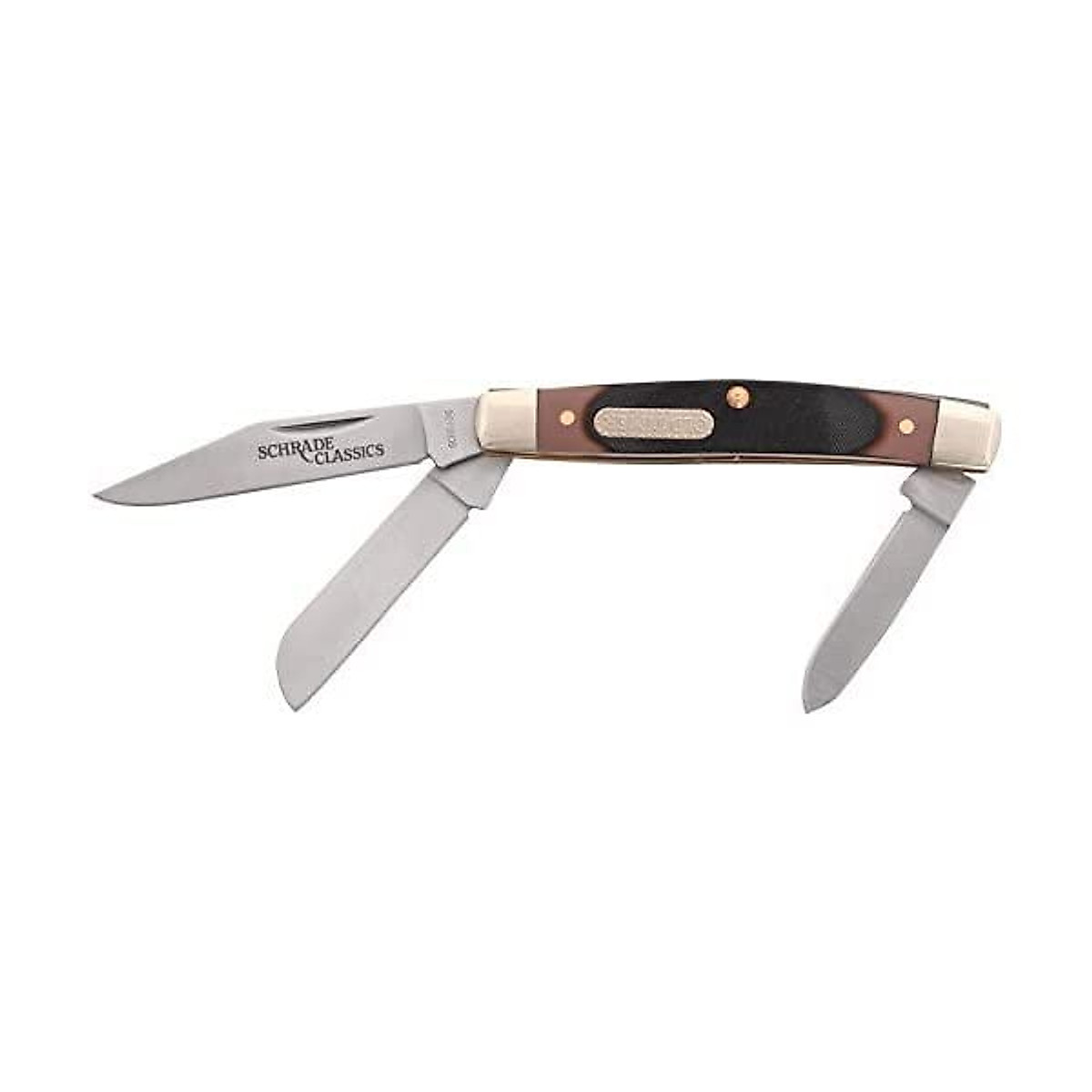 Old Timer 34OT Middleman 5.7in S.S. Traditional Folding Knife with 2.4in Clip Point Blade and Sawcut Handle for Outdoor, Hunting, Camping and EDC