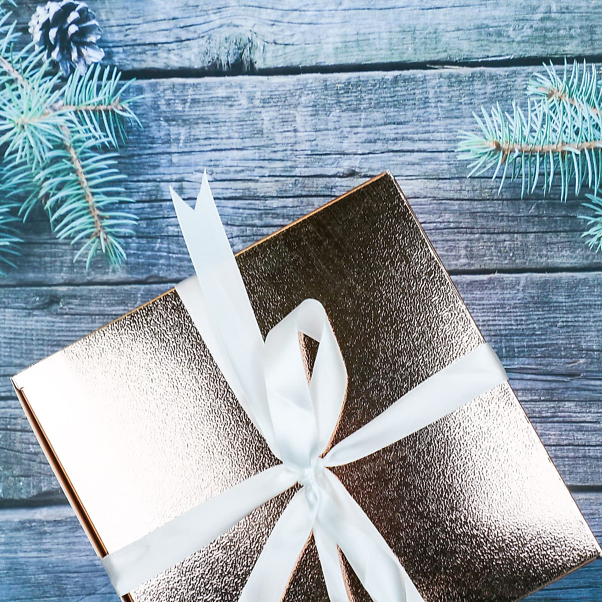 10 Pack Gift Boxes Rose Gold 8x8x4 Inches, Bridesmaid Proposal Gift Box Set with Ribbon，Paper Gift Box with Lids for Wedding Present, Cupcake Boxes, Birthday Party Favor, Engagements and Christmas