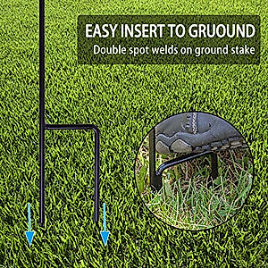 Garden Flag Holder Stand, Premium Garden Flag Pole Stand Metal Powder-Coated Weather-Proof Paint, with Anti-Wind Clip and Stoppers for Outdoor Garden Lawn, Yard Flags(4 Pack)