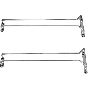 TrueCraftware 24-Inch Wine Glass Rack Chrome Finish Set of 2- Stemware Rack Wire Hanging Rack Under Cabinet Wine Glass Rack Stemware Holder Glass Storage Hanger Organizer for Kitchen and Bar