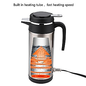Car Kettle Boiler 450ml Car Heating Travel Cup Stainless Steel Mug Car Coffee Cup Warmer with DC 12V Charger for Car