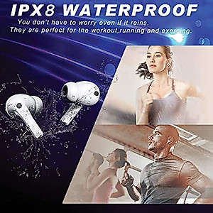 Wireless Headphones,Bluetooth 5.2 Wireless Headphones with Charging Case,IPX8 Waterproof Stereo Headphones,Built-in Microphone,Bluetooth Headphones for iPhone/Samsung/Android/iOS,Wireless Earbuds