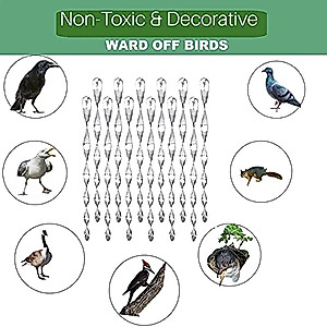 12 Pack Bird Reflective Scare Rods - Bird Scare Devices Ornamental Spiral Deterrent Control Device, Effective Hanging Bird Devices to Keep Birds Away from Your House Window Garden
