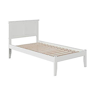 Atlantic Furniture AR8611002 Madison Platform Bed with Open Foot Board, Twin XL, White