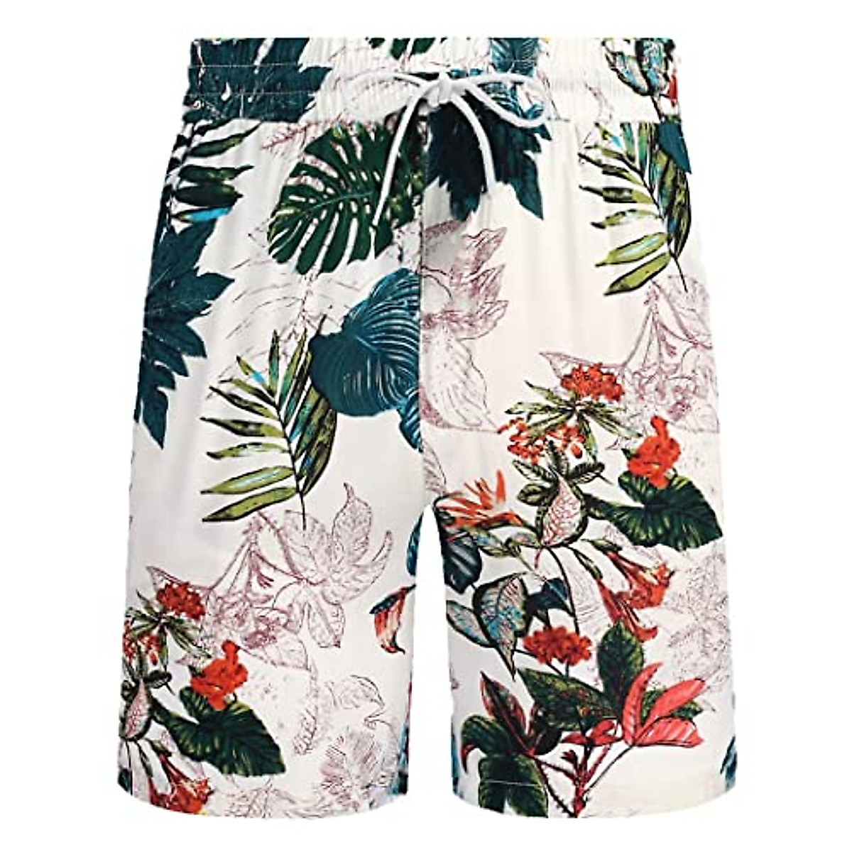 COOFANDY Men Swim Trunks 9 Inch Inseam Bathing Suit Hawaiian Beach Shorts Pocket