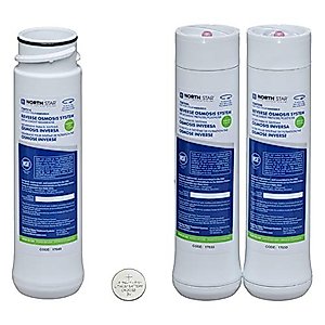 North Star Reverse Osmosis System Complete Maintenance Kit - Pre & Post Filters, Membrane and CR2032 Battery Bundle plus Station Tag for NSRO42C4