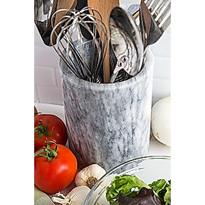 Fox Run Marble Utensil Holder, White