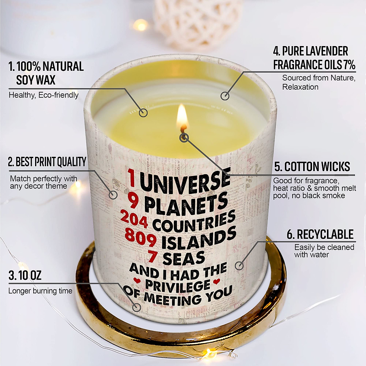 Valentines Day Gifts for Her, Wife, Girlfriend - Gift for Her Anniversary, Gifts for Wife, Gifts for Girlfriend - Wife, Girlfriend Gifts - I Love You Gifts for Her Romantic Lavender Candle 10Oz