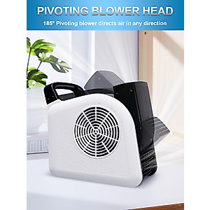 Huilynsen Air Mover Blower Fan - Floor Drying Fan for Cooling, Drying and Exhausting at Home, Garage, Shop, 3 Speeds Portable Utility Fan, 2 AC Outlets and Circuit Breaker with Reset