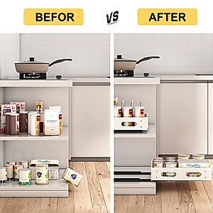 DINVES Pull Out Drawers for Kitchen Cabinets, Slide Out Metal Drawer Shelf, Pull Out Cabinet Organizer, Under Sink Organizers in Kitchen, Pantry, Bathroom