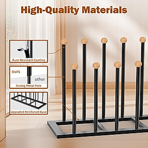 TomCare Boot Rack 19.5" Free Standing Shoe Racks for 6 Pairs Tall Boots,Shoe Storage Organizer Boot Storage Organizer Tall Boots Black Metal Shoe Racks for Entryway Closet Garage