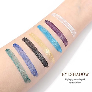 Kilshye Glitter Liquid Eyeshadow Shimmer Eye Shadow Metallic Eyeshadows High Pigment Eyes Shadow Long Lasting Waterproof Eyes Liquid Makeup for Women and Girls Pack of 1 (C- Green 18)