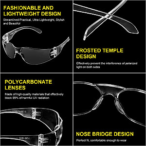 60 Pairs Protective Safety Glasses Goggles with 60 Pairs Reusable Earplugs, Clear Airsoft Goggle Anti Scratch UV Resistant Eyewear Goggles for Men and Women for Work, Lab, Construction, Sports