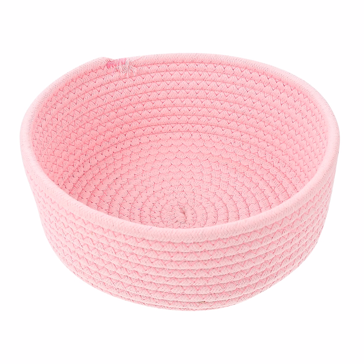 ibasenice Portable Pink Cotton Rope Woven Basket Laundry Hamper