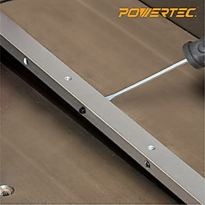 POWERTEC 71518-P2 18-Inch Miter Bar for any Standard 3/4" x 3/8" Miter Slot, Crosscut Sled for Table Saw, Router Table, Band Saw, 2PK