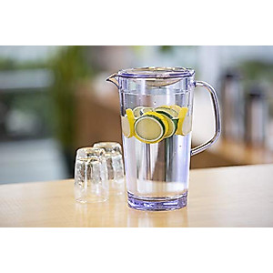 Service Ideas 10-00403-000 Cold Beverage Pitcher with Lid, 64 Ounces, 1.9 Liter, BPA-free, Stanley Commercial, Clear