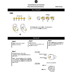 MASTER & DYNAMIC MW07 Plus True Wireless Earphones - Noise Cancelling with Mic Bluetooth, Lightweight in-Ear Headphones - Black Quartz