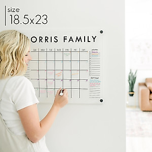 Large Acrylic Calendar, Dry Erase Monthly Acrylic Calendar, Dry Erase Wall Calendar