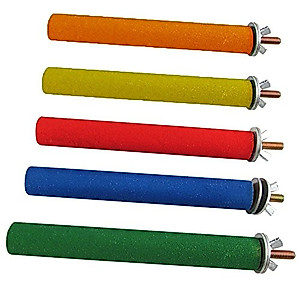 Bird Cage Perch Stand Wooden Paw Grinding Toy Chew Toys for Bird Parrot Macaw African Greys Budgies Parakeet Cockatiels Conure Lovebird Cage Hanging Accessories