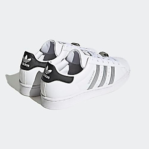 adidas Women's Superstar Sneaker, White/Silver Metallic/Black, 9