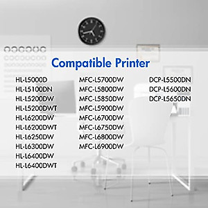 TN850 High Yield Toner Cartridge: 4-Pack Black Compatible Replacement for Brother TN 850 TN-850 TN820 TN-820 HL-L6200DW HL-L5200DW MFC-L5900DW HL-L6200DWT MFC-L5700DW MFC-L5850DW MFC-L5800DW Printer