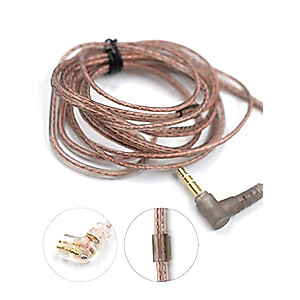 FAAEAL KZ ZSN PRO Earphone Upgraded Cable 2 Pin 0.75mm OFC Replacement Detachable Cable 3.5mm Gold-Plated Replacement Headsets Wire for KZ EDX ZEX ZS10 PRO ZAS Zax DQ6 Headphones(No Mic, C Pin)
