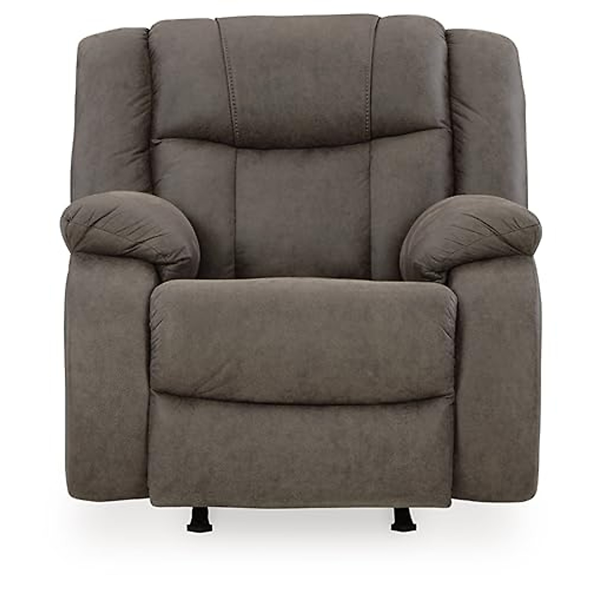 Signature Design by Ashley First Base Modern Faux Leather Rocker Recliner, Gray
