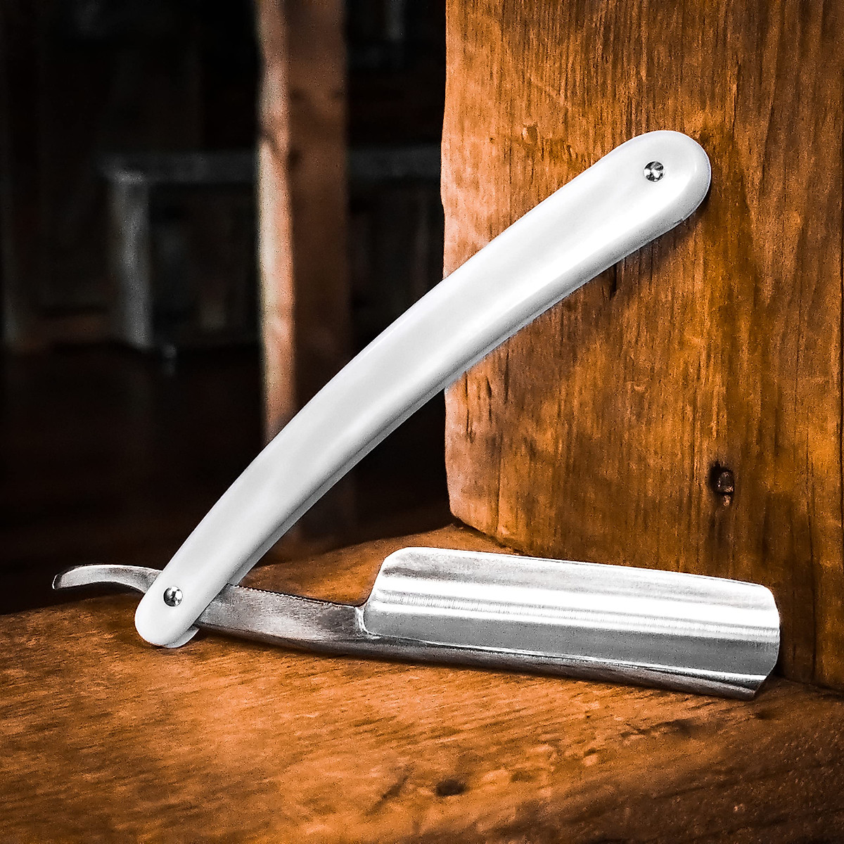 Union Razors SR2 Straight Edge Razor with White Handle