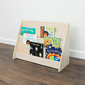 Children’s Factory 4-Shelf Book Display, Kids Daycare Bookshelves, Toddler Preschool & Nursery Storage, Classroom Reading Nook Furniture, DIY Assembly