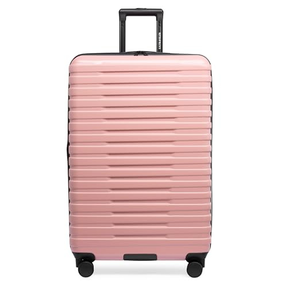 U.S. Traveler Boren Polycarbonate Hardside Rugged Travel Suitcase Luggage with 8 Spinner Wheels, Aluminum Handle, Pink, Checked-Large 30-Inch