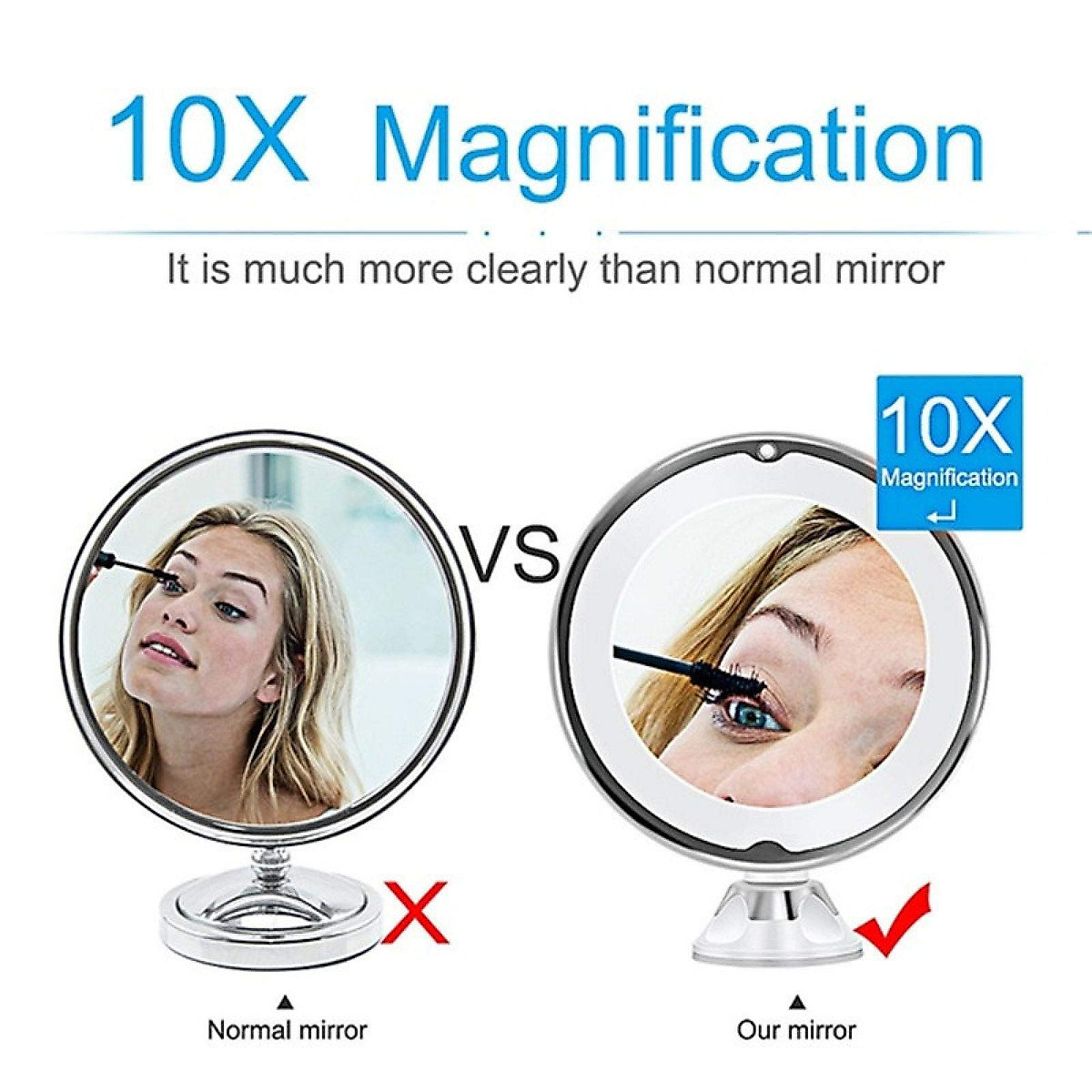 FQYYDD Illuminated Makeup Mirror Led Makeup Mirror 10X Magnification Function