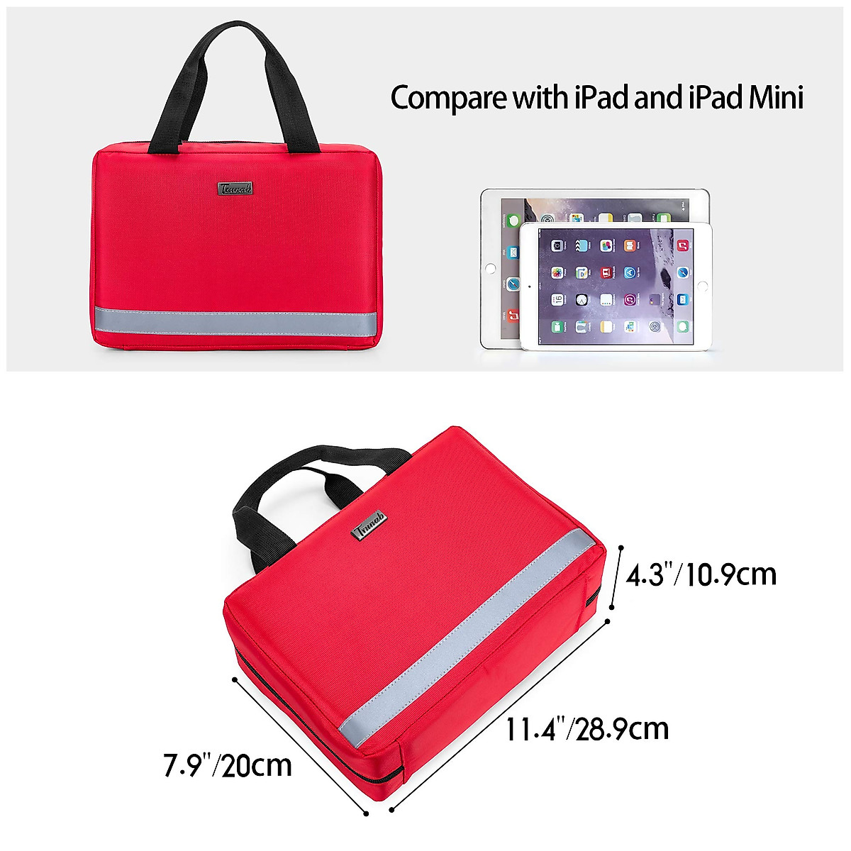 Trunab Small First Aid Kit Bag Empty Portable Emergency Kits Trauma Bag, Ideal for Car, Home, Camping and Hiking, Red Bag Only