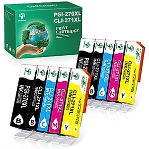 GREENSKY Compatible Ink Cartridge Replacement for Canon 270XL 271XL to use with PIXMA MG7720 MG6820 MG5720 TS9020 TS6020 MG6821 MG5722 Printer (2 PGBlack,2 Black,2 Cyan,2 Magenta,2 Yellow-10 Pack)