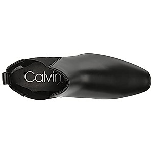 Calvin Klein Men's Brayden Boot, Black Leather, 10