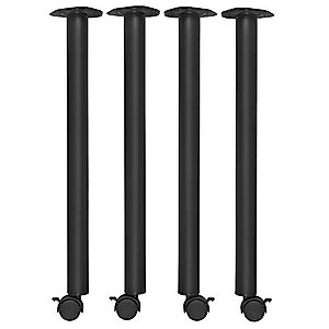Kee Post Table Leg with Casters (Set of 4)- Black