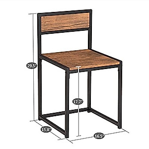 Elm Wood Simple Dining Table Set Breakfast Table and Chair Three-Piece [90x47x75.5cm] Kitchen Room Furniture