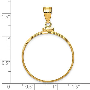 Gold Coin Mounting | Mexican 20 Peso coins | 27.5mm | Screw Top | Plain Reeded Edge and Rope Style Bezel Frames | Solid 14K Gold