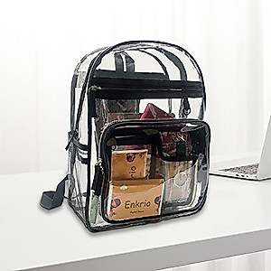 Enkrio Transparent bags Clear Backpack Heavy Duty See Through Backpack Stadium Approved Daypacks for Work Travel