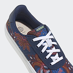 adidas Women's VULCRAID3R Skate Shoe, Mystery Blue/Hi-Res Yellow/FTWR White, 8.5