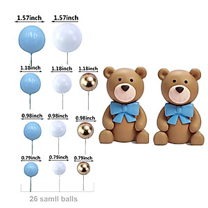 Baby Bear Cake Topper Boy 2 Blue Bear for Birthday Baby Shower Baby Boy Blue