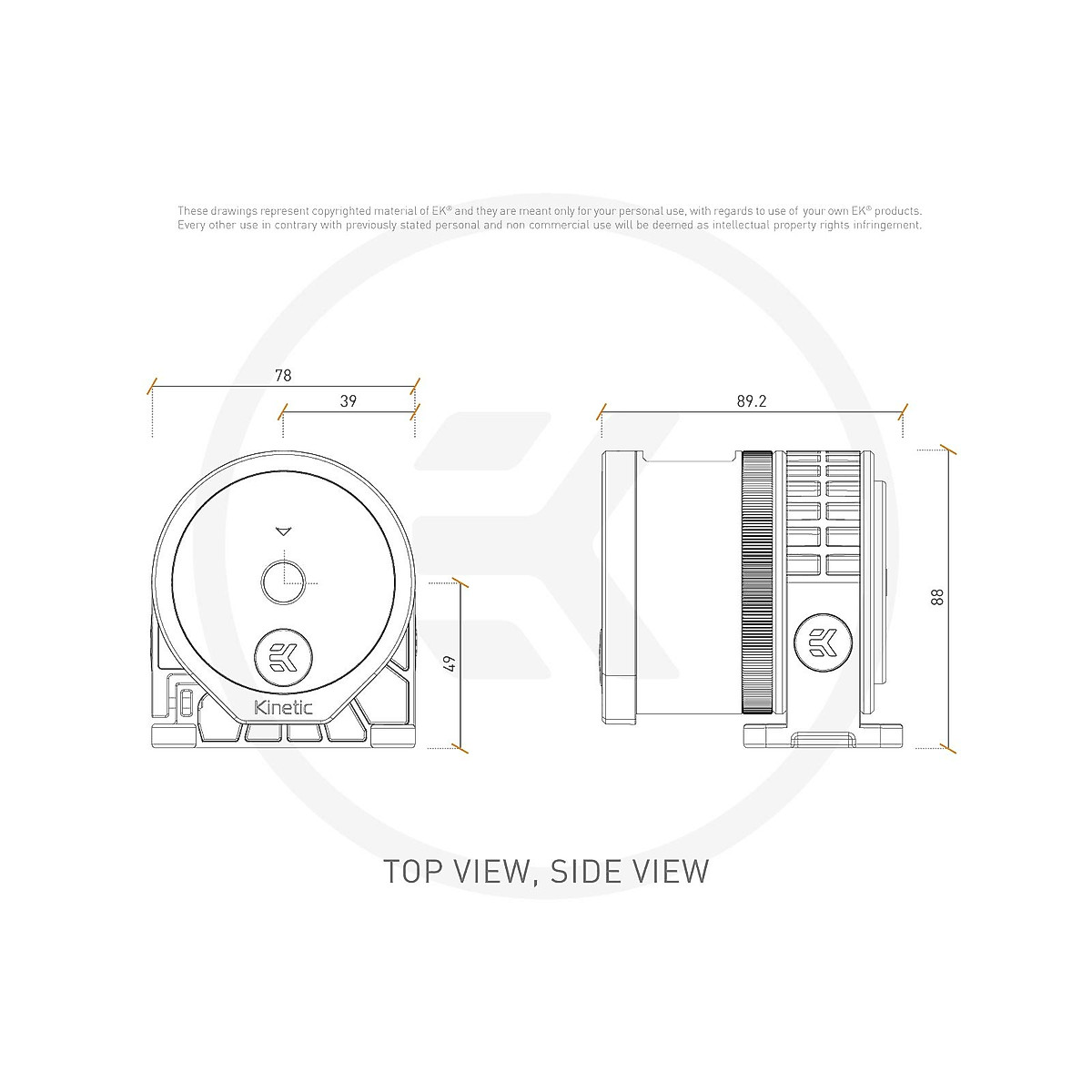 EKWB EK-Quantum Inertia D5 PWM Pump, Digital RGB, Plexi