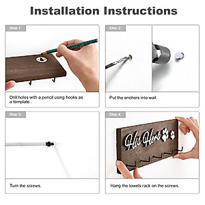 Dahey Dog Leash Holder Key Holder for Wall Decorative Wood Key Hook Hanger with 5 Hooks Farmhouse Key Rack Organizer Display for Entryway Hallway Office Home Decor, 10.2" x 0.5" x 3.7"