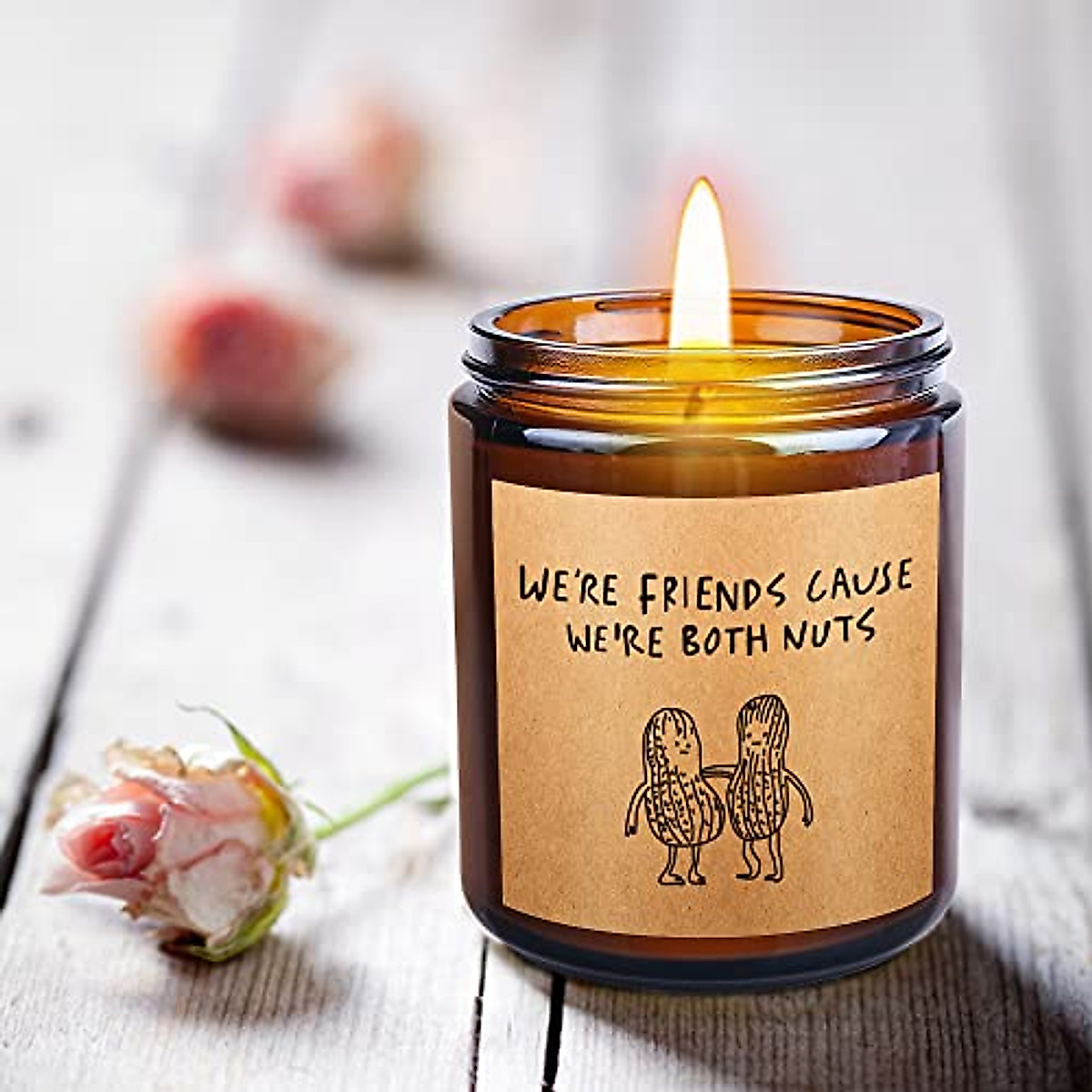 Best Friend Birthday Gifts for Women Men Sister, Unique Friendship Bday Candle Present for Female Her Bestie BFF Long Distance Relationship Girlfriend, Fun Anniversary Ideas (friend-nuts)